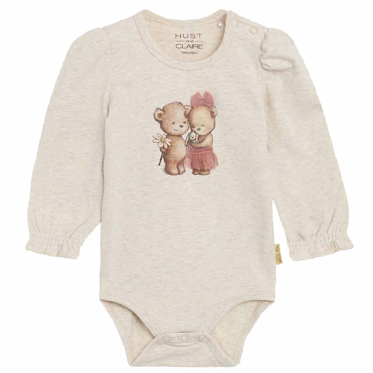 Hust & Claire Bebiane body med bamse, wheat melange - DressMyKid AS